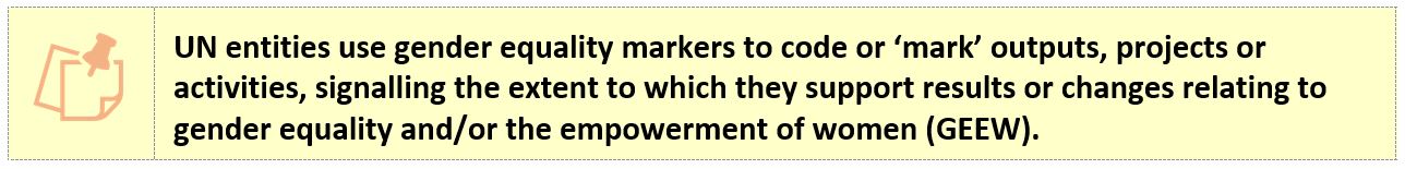 Module 2: Understanding Gender Equality Markers | UN SYSTEM COORDINATION